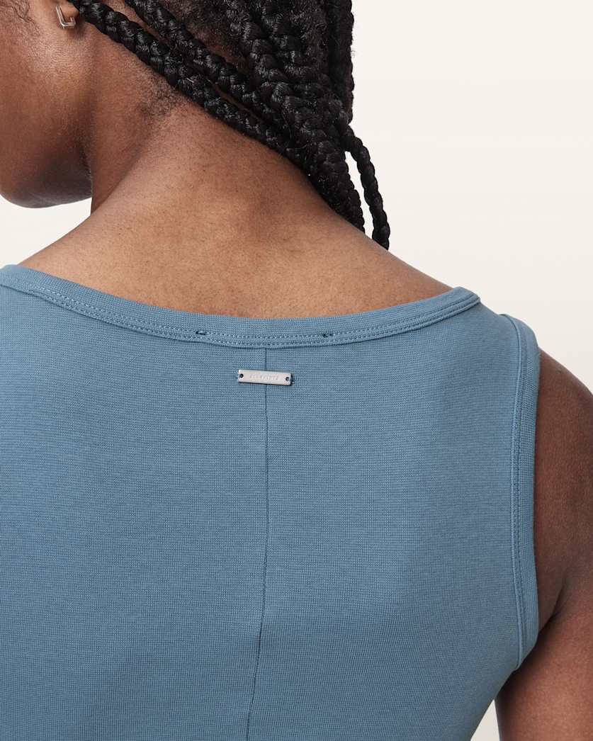Katarina Boat Neck Slim Fit Tank Top CAPTAIN BLUE | ALLSAINTS Canada